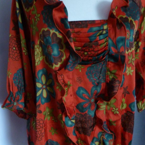 WD.NY | Tops | Wdny 0 Polyester Ruffled Tunic Blouse Limited Edition ...
